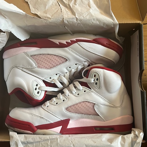 Jordan | Shoes | Im Selling Jordan Retro 5s In The Color White Pink And ...